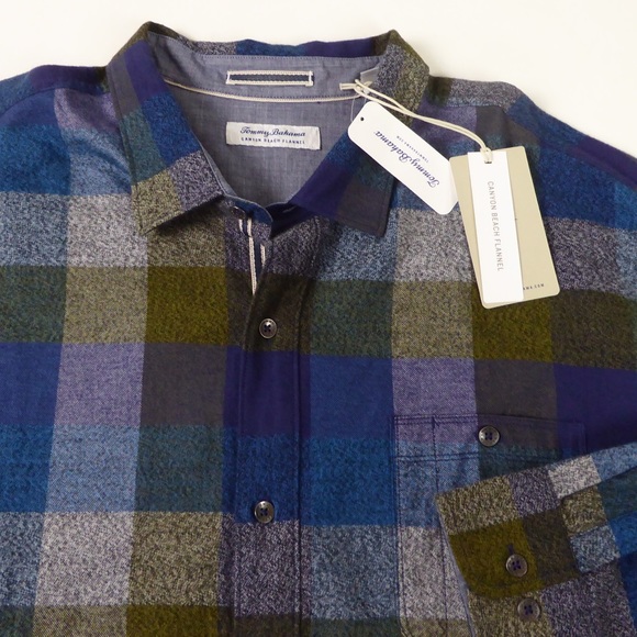 Tommy Bahama Canyon Beach Bonfire Plaid Flannel LS Shirt Button Up NWT ...